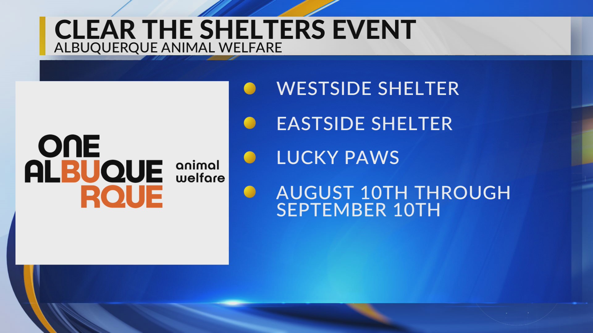 Albuquerque Animal Welfare joins nationwide ‘Clear the Shelters ...
