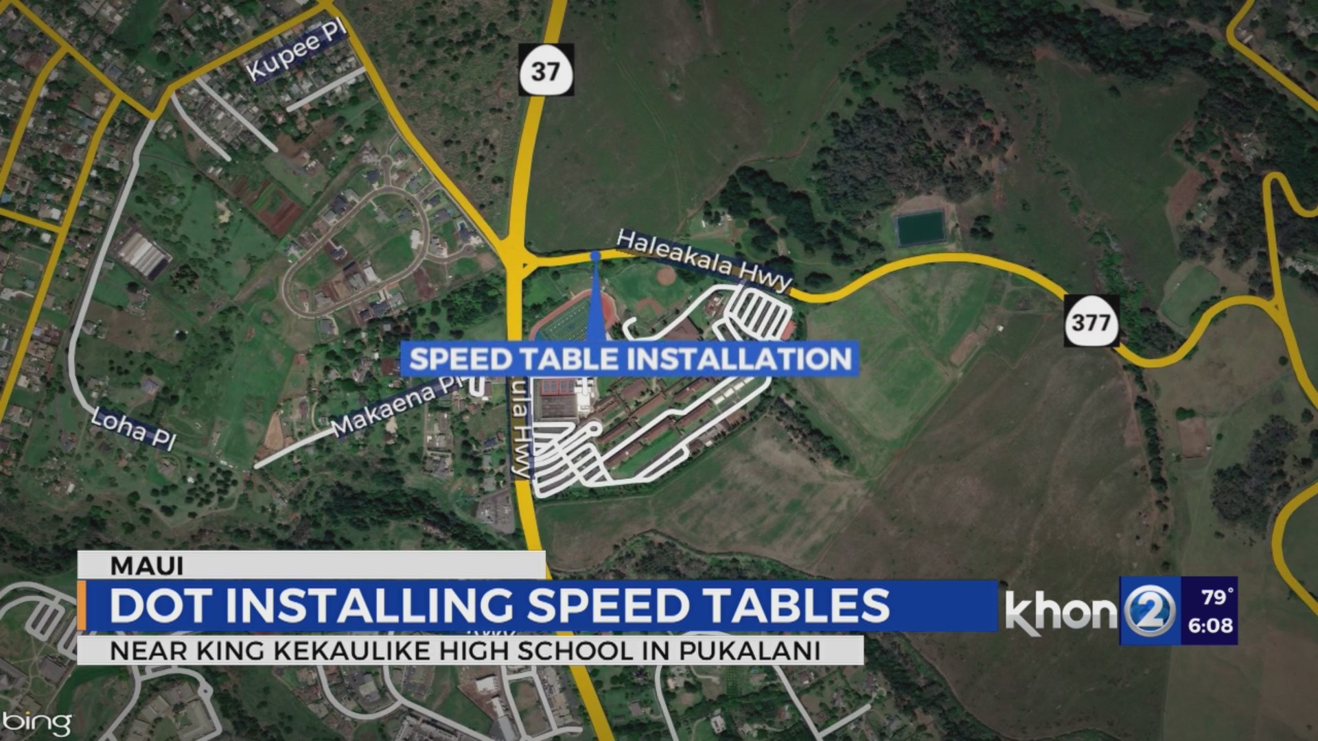 DOT to install speed tables near King Kekaulike High School – KHON2