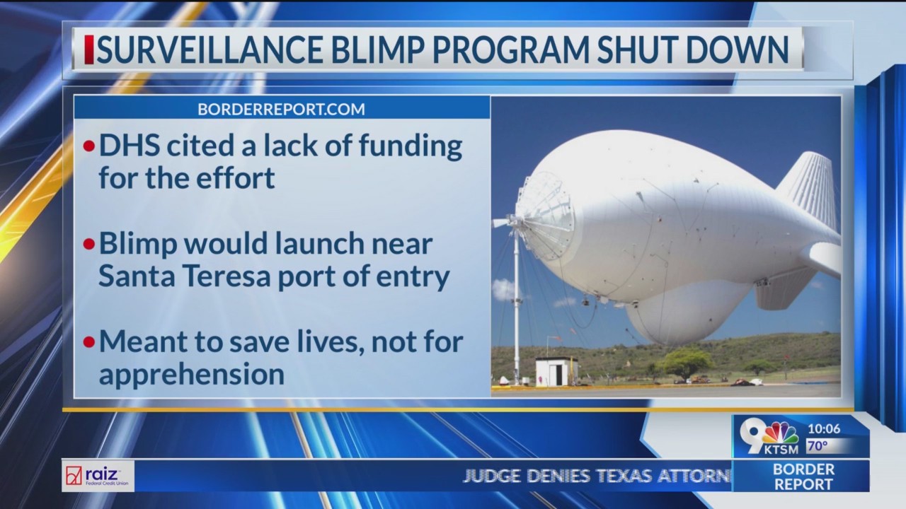 Surveillance blimp for border shut down – KTSM 9 News