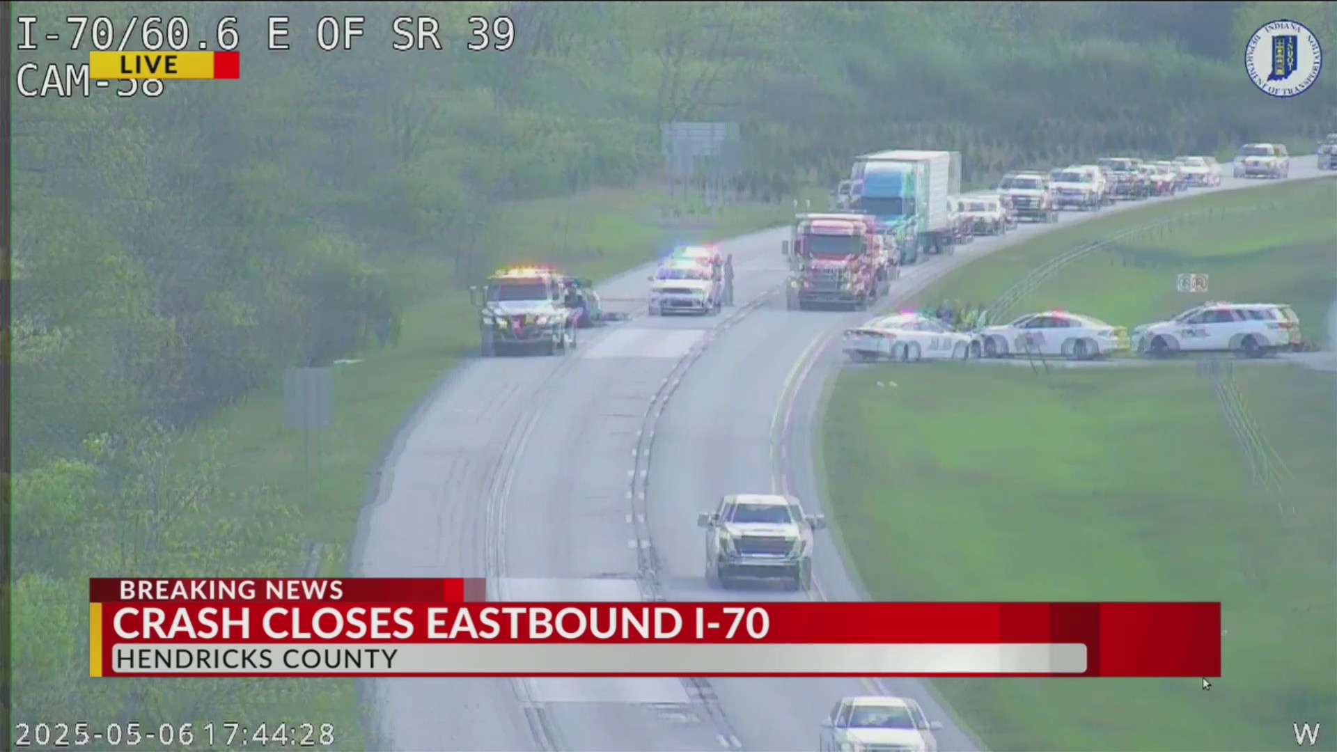 Crash with entrapment shuts down I-70 EB in Hendricks County – Fox 59