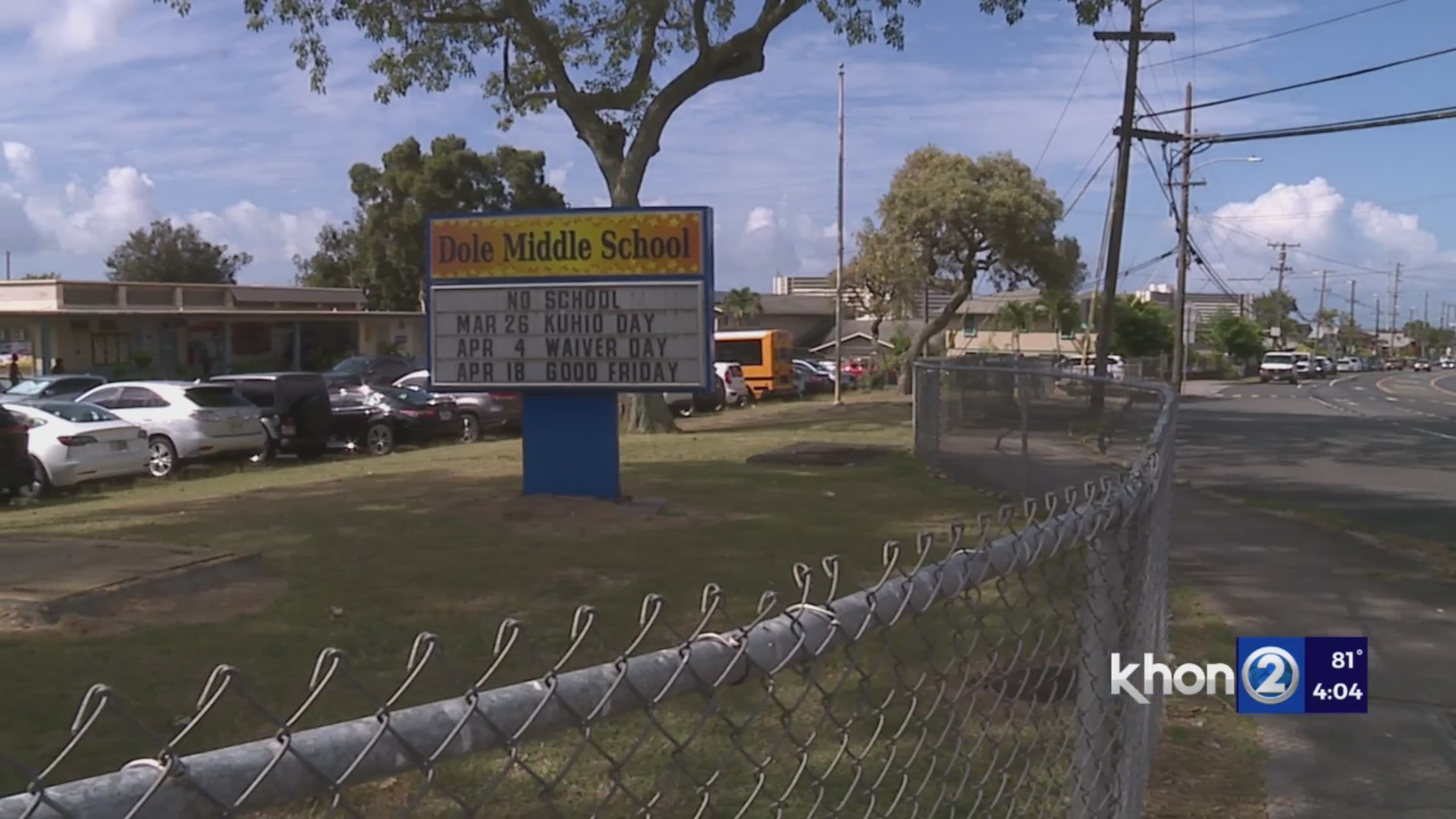 Dole Middle, Kaʻewai reopen after weapons call in area: HPD – KHON2