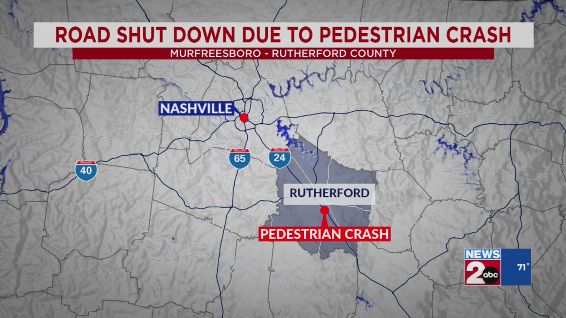 Road shut down due to pedestrian crash in Rutherford County, TN – WKRN ...
