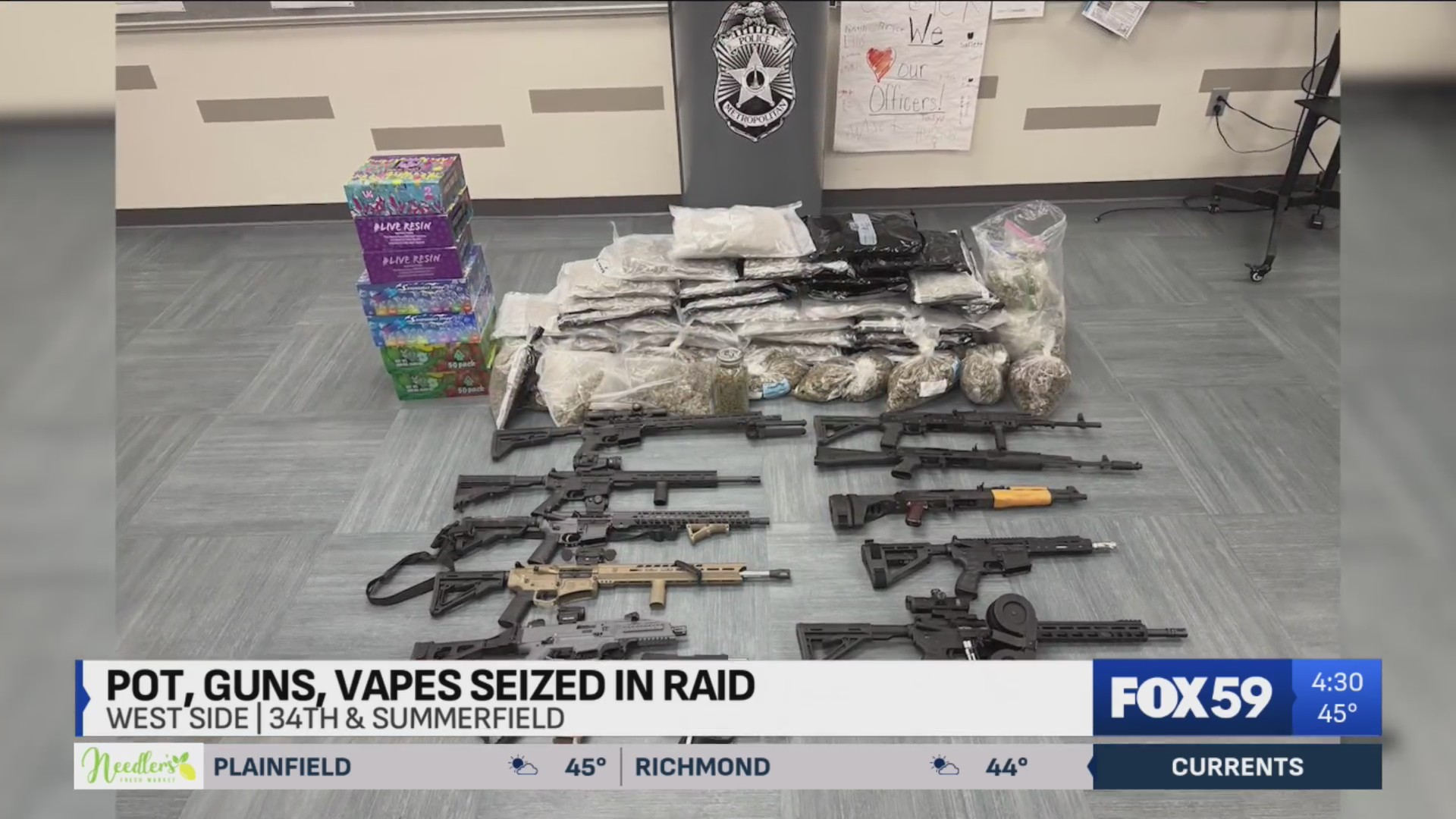 IMPD: 14 guns, nearly 50 pounds of marijuana seized after search leads ...
