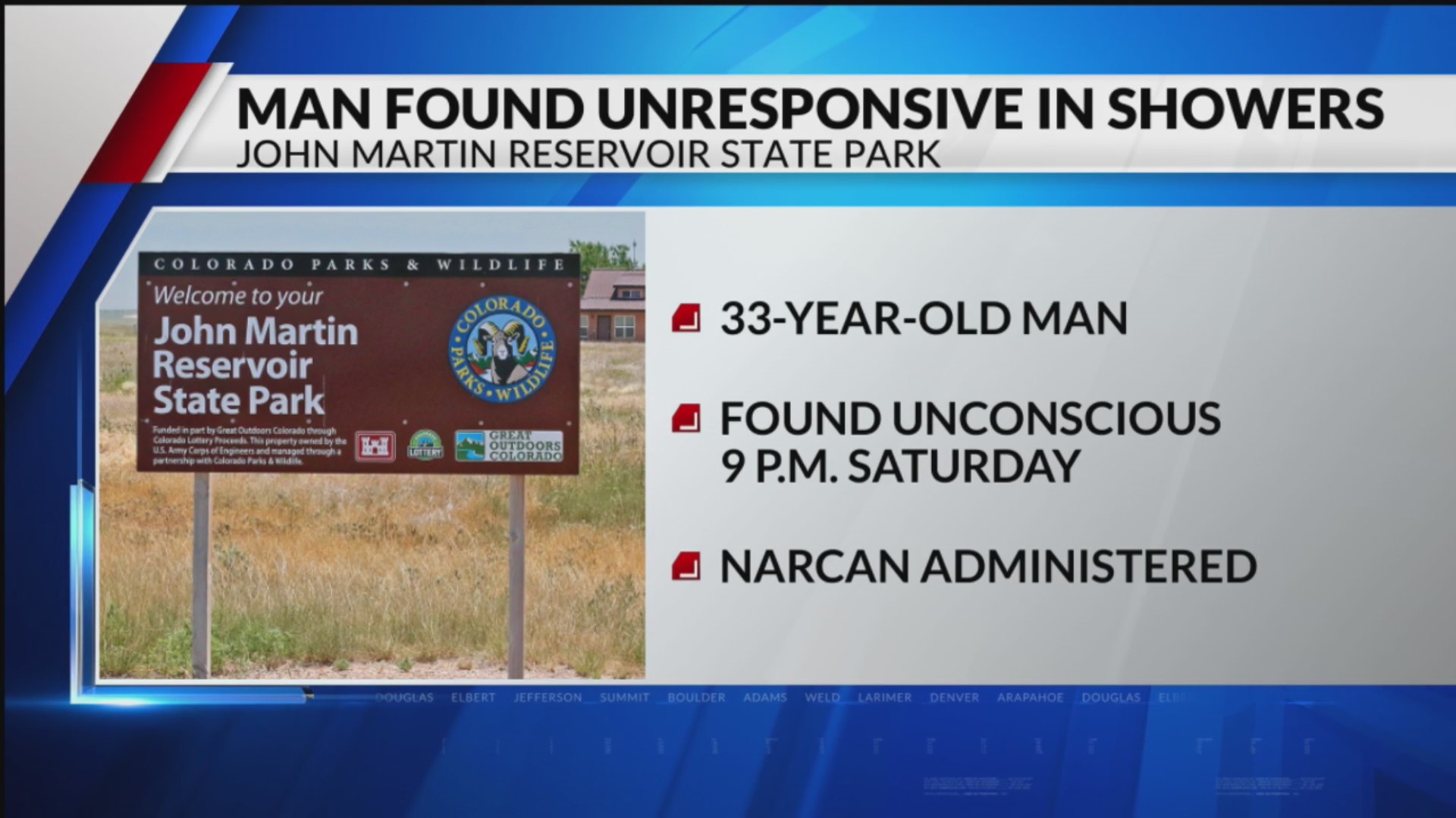 Man found unresponsive in state park shower dies – FOX31 Denver