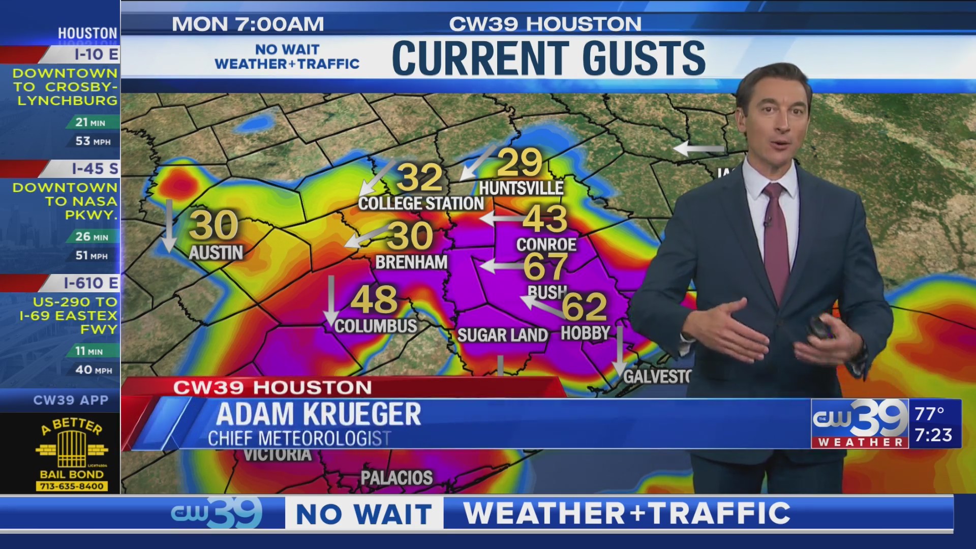 Current gust speeds of Hurricane Beryl more than 1 million power ...