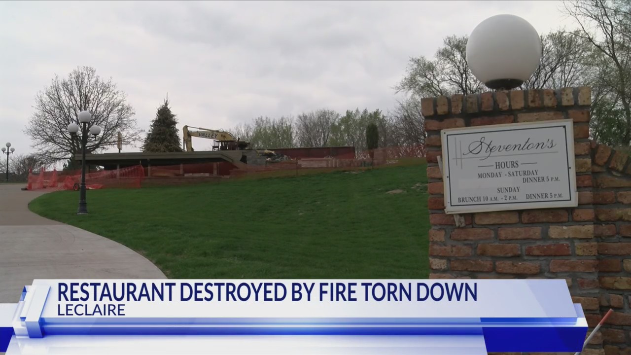 04 18 2025 Crews tear down LeClaire restaurant destroyed by fire – WHBF ...