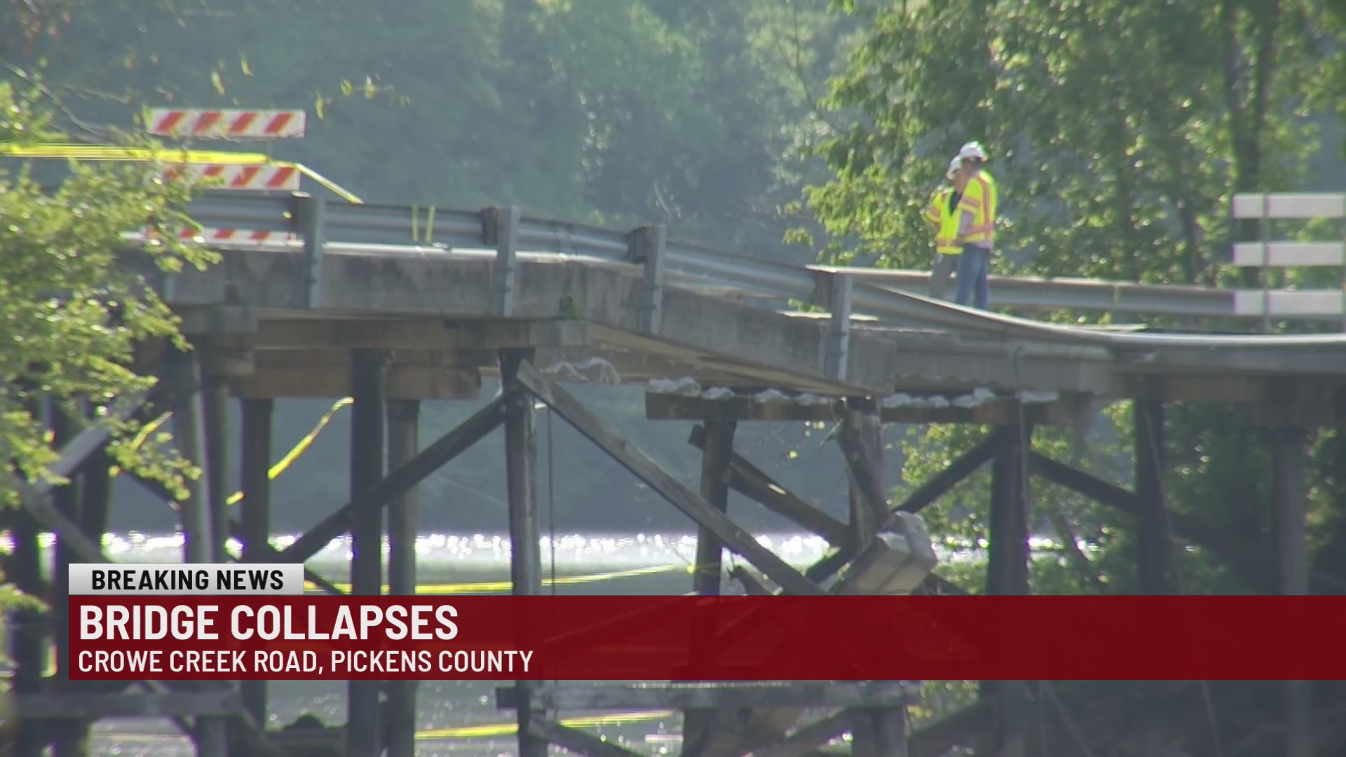 No injuries reported after bridge collapses in Pickens Co. – WSPA 7NEWS