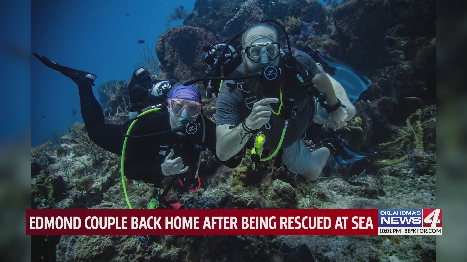 Edmond couple back home after being rescued at sea – KFOR.com Oklahoma City
