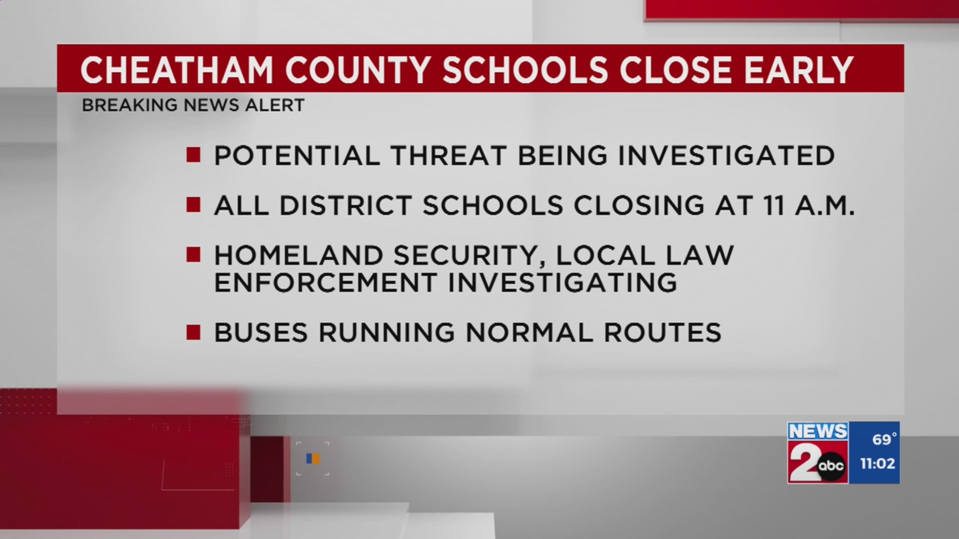 Cheatham County schools close early due to ‘potential threat’ – WKRN News 2