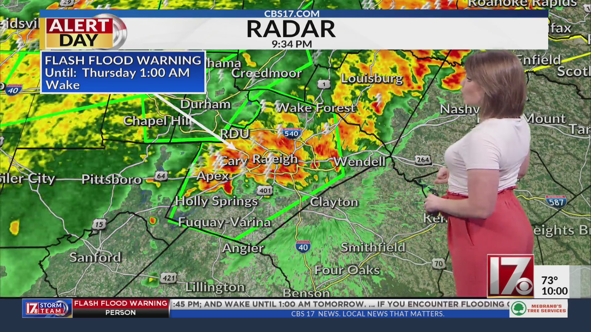 Flash flood warning for Wake County until early Thursday – CBS17.com