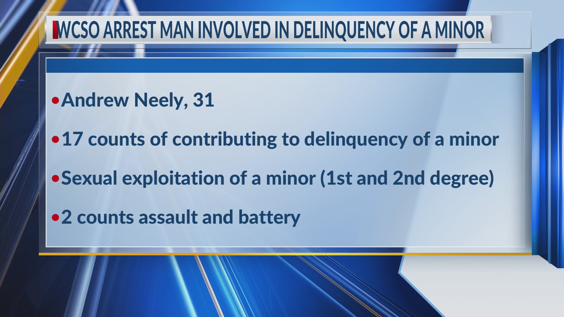 WCSO arrests man for contributing to the delinquency of minors – WCBD ...