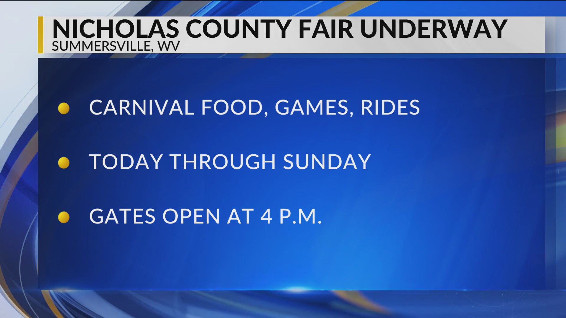 Nicholas County Fair begins week of fun with Kids Night – WOWK 13 News