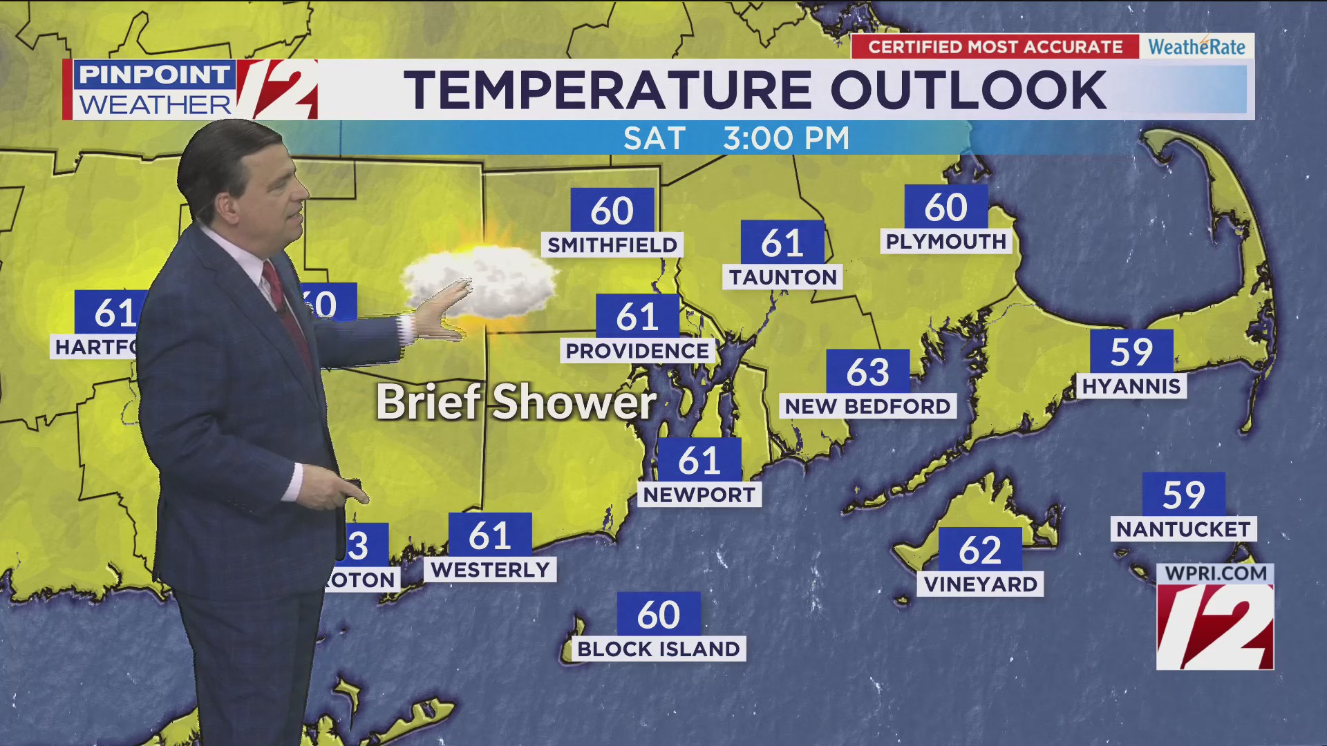 Brief Passing Shower Saturday – WPRI.com