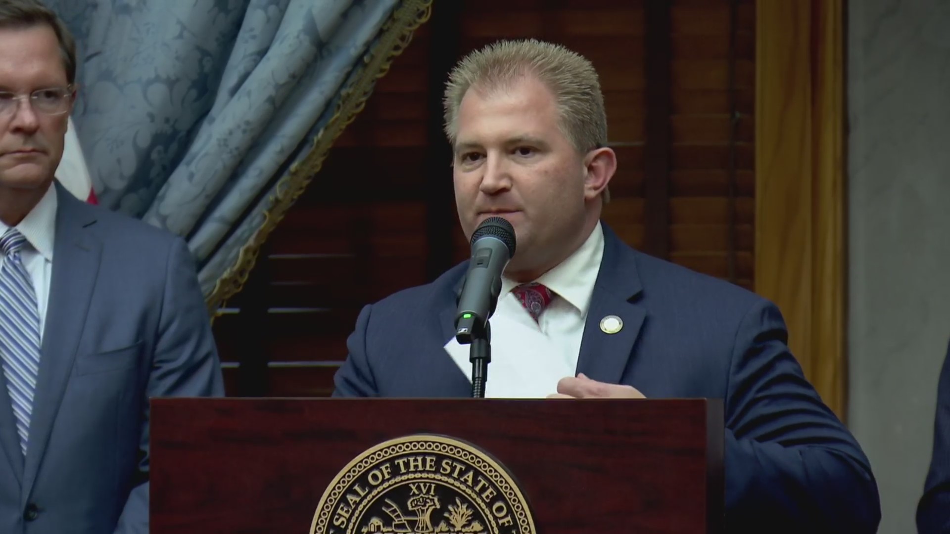 House majority leader William Lamberth speaks following 2025 ...