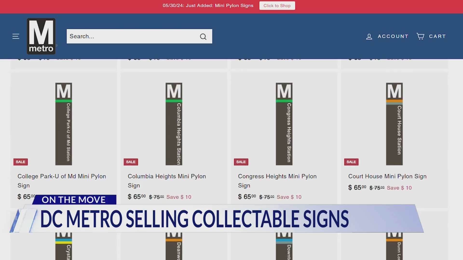 Metro mini pylon signs for sale – DC News Now | DC, Virginia, Maryland ...