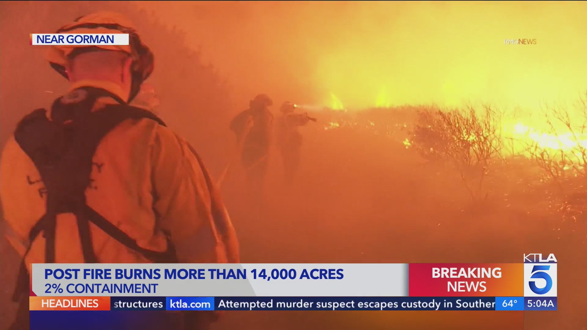 Gusty winds to drive 14,625 acre Post Fire burning in Gorman Monday – KTLA