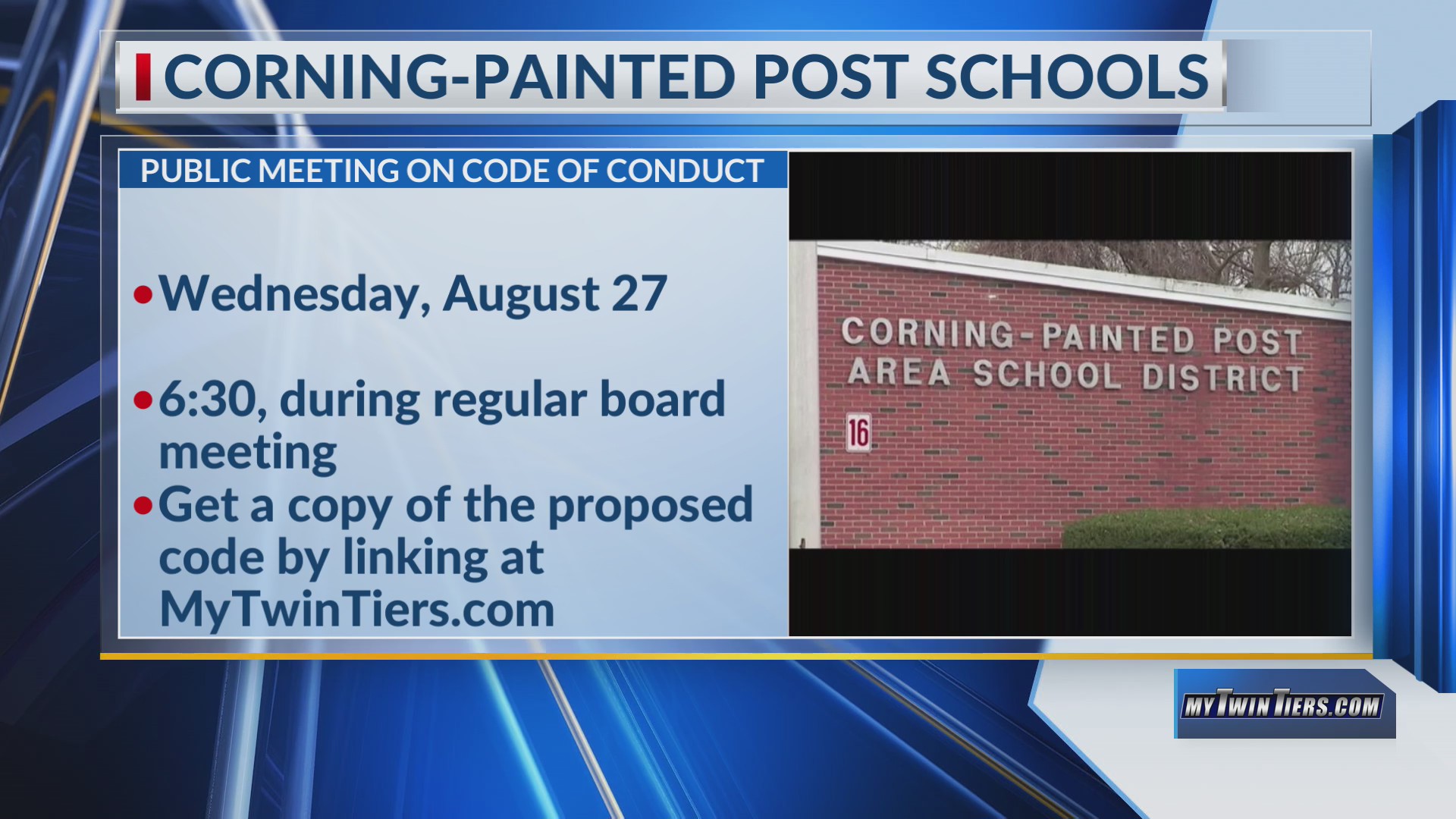 Corning-Painted Post Area School District to host public meeting on ...