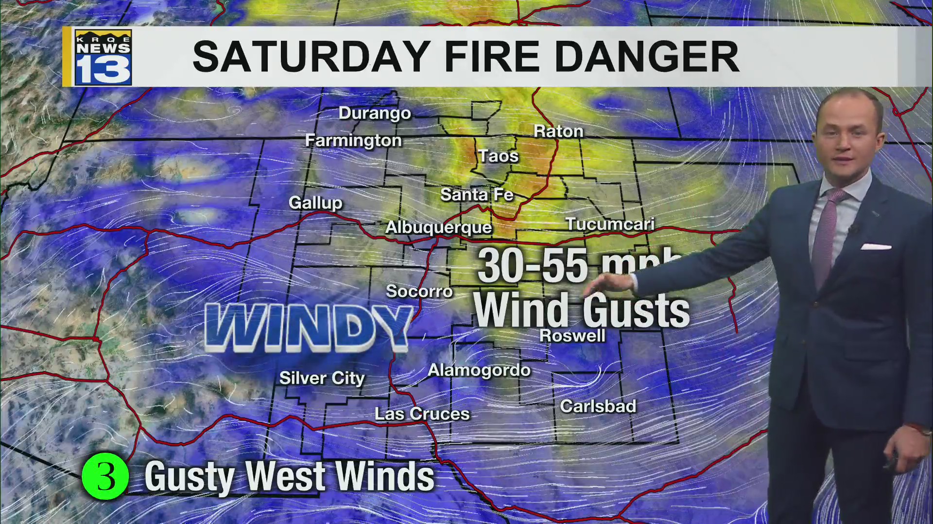 Windy weather returns for parts of New Mexico Saturday afternoon – KRQE ...