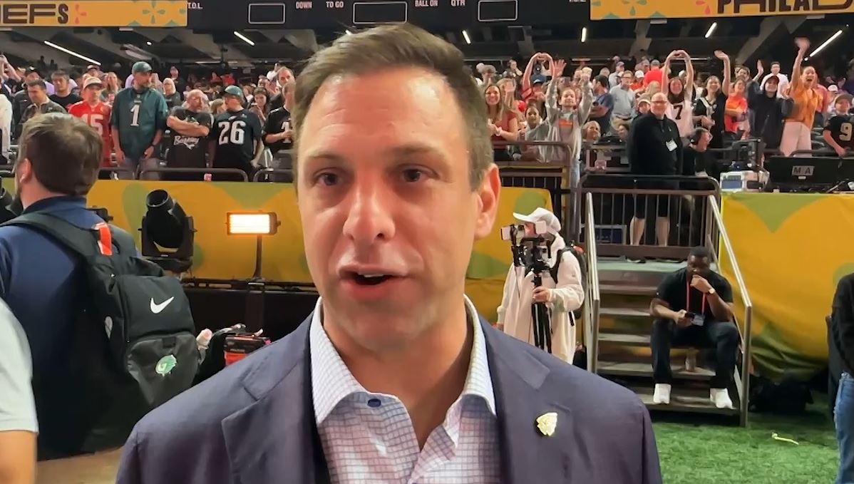 Chiefs GM Brett Veach on Bears GM Ryan Poles, Caleb Williams at Super ...