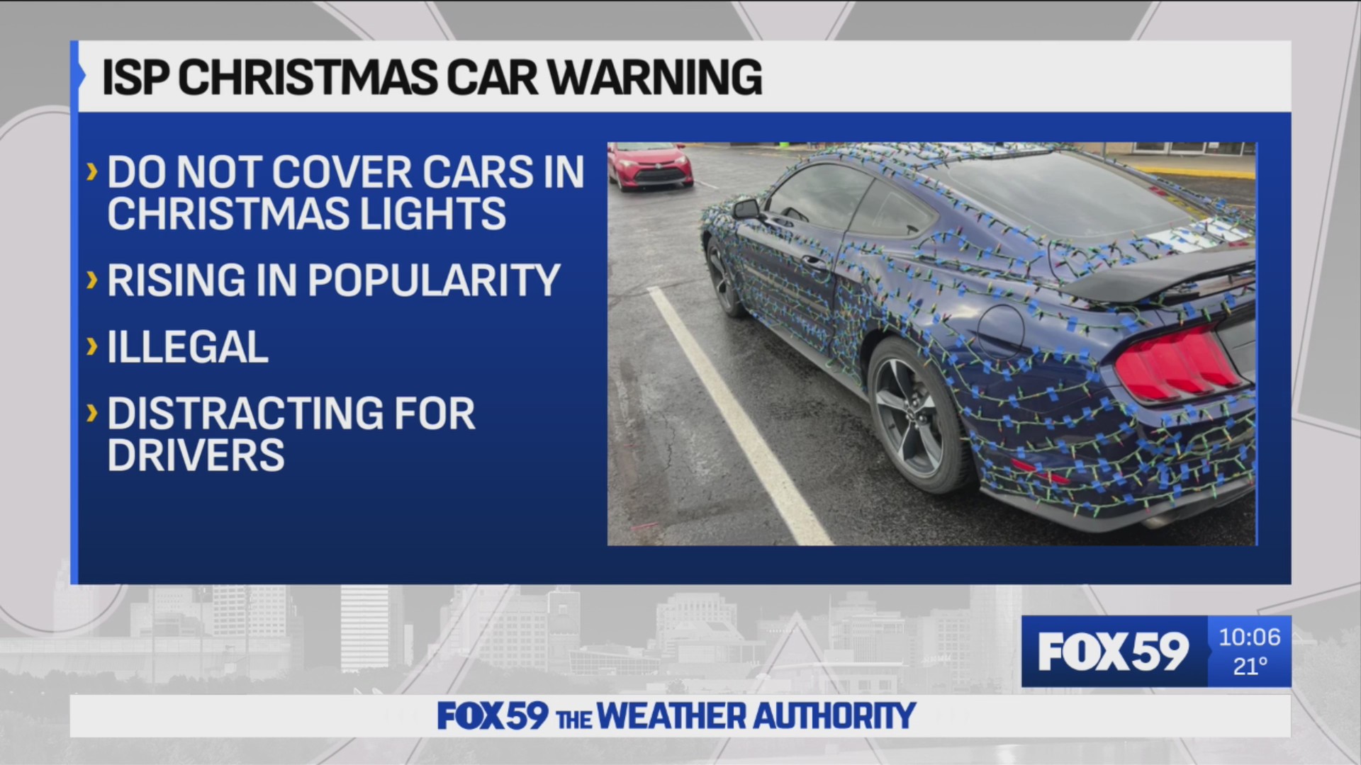ISP urges drivers to not put lights on the outside of cars – Fox 59