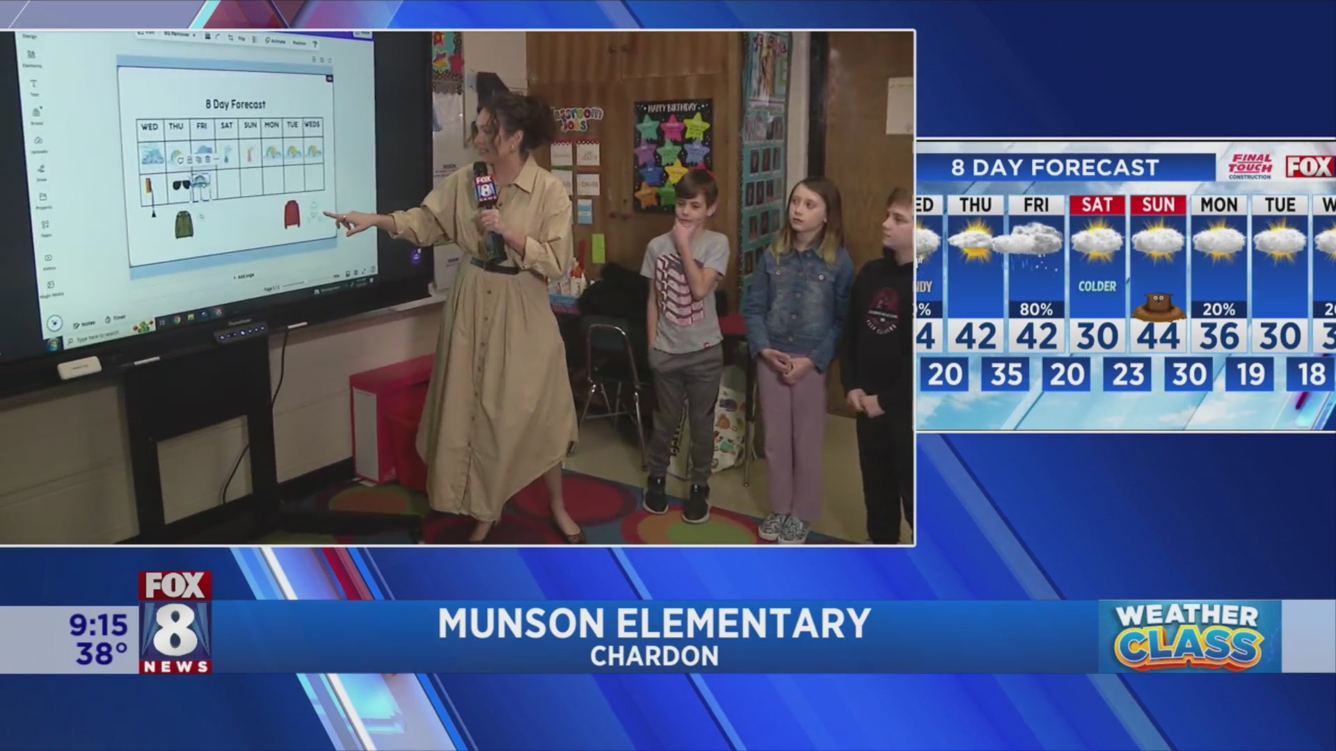Fox 8 Weather Class gets help with the 8-day forecast from Munson ...