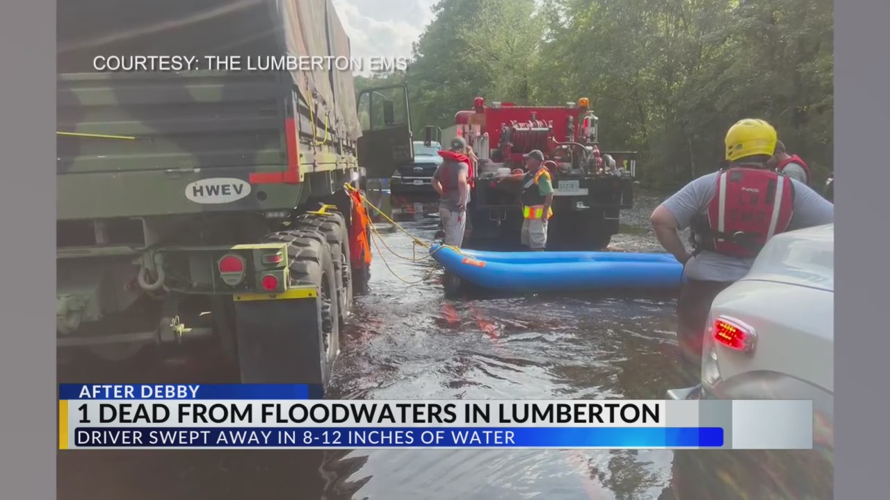 Driver dies after vehicle swept away in Lumberton flood waters ...