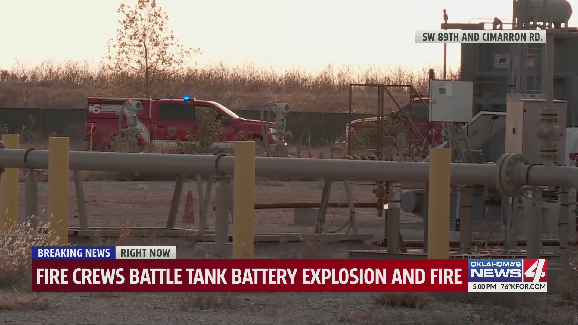 Fire crews battle tank battery explosion and fire – KFOR.com Oklahoma City