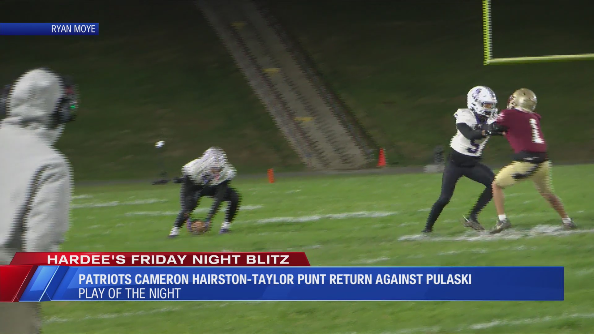 Patriots Cameron Hairston-Taylor punt return for TD against Pulaski ...