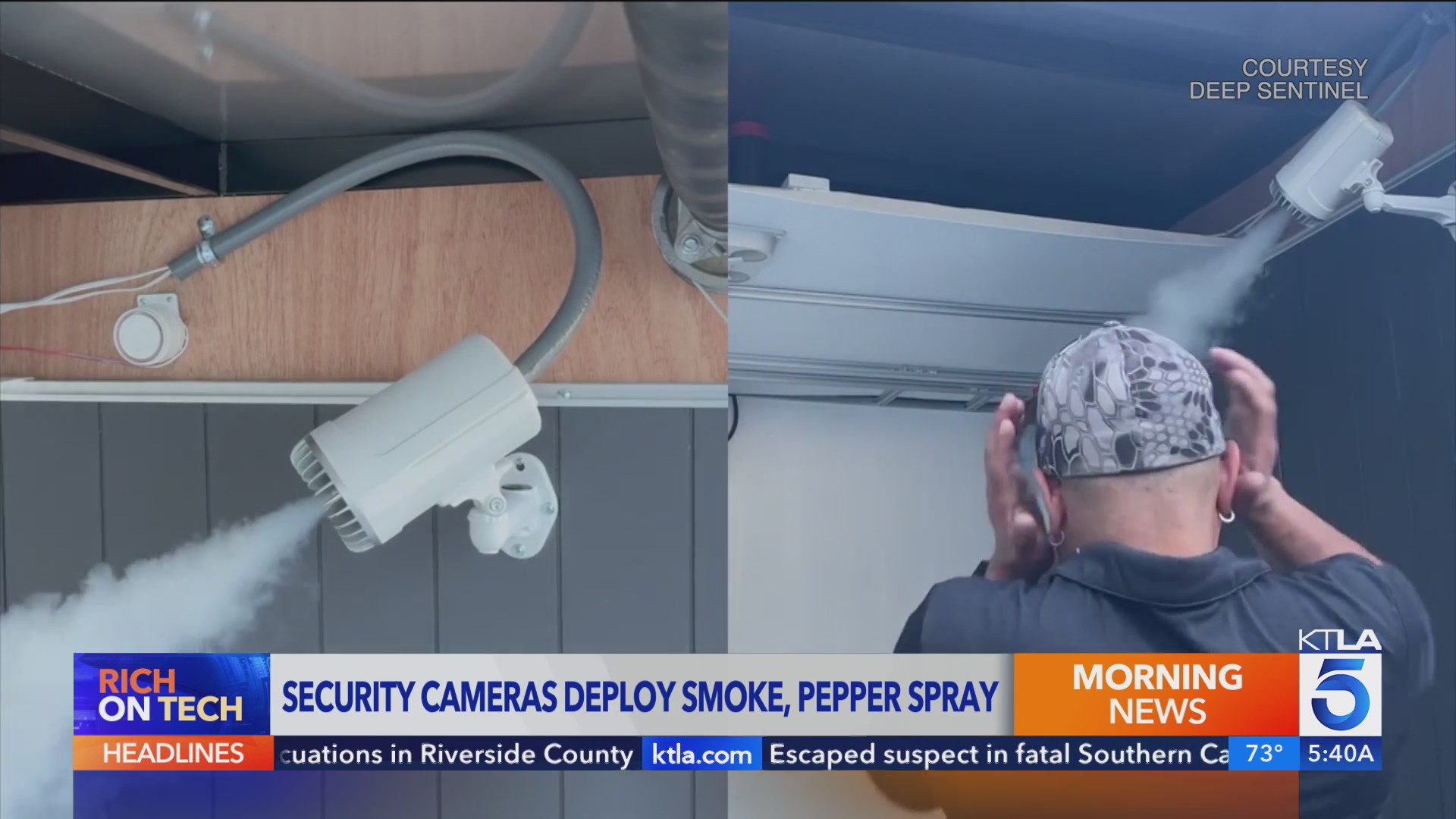 Security Cams Fight Back with Smoke and Spray – KTLA