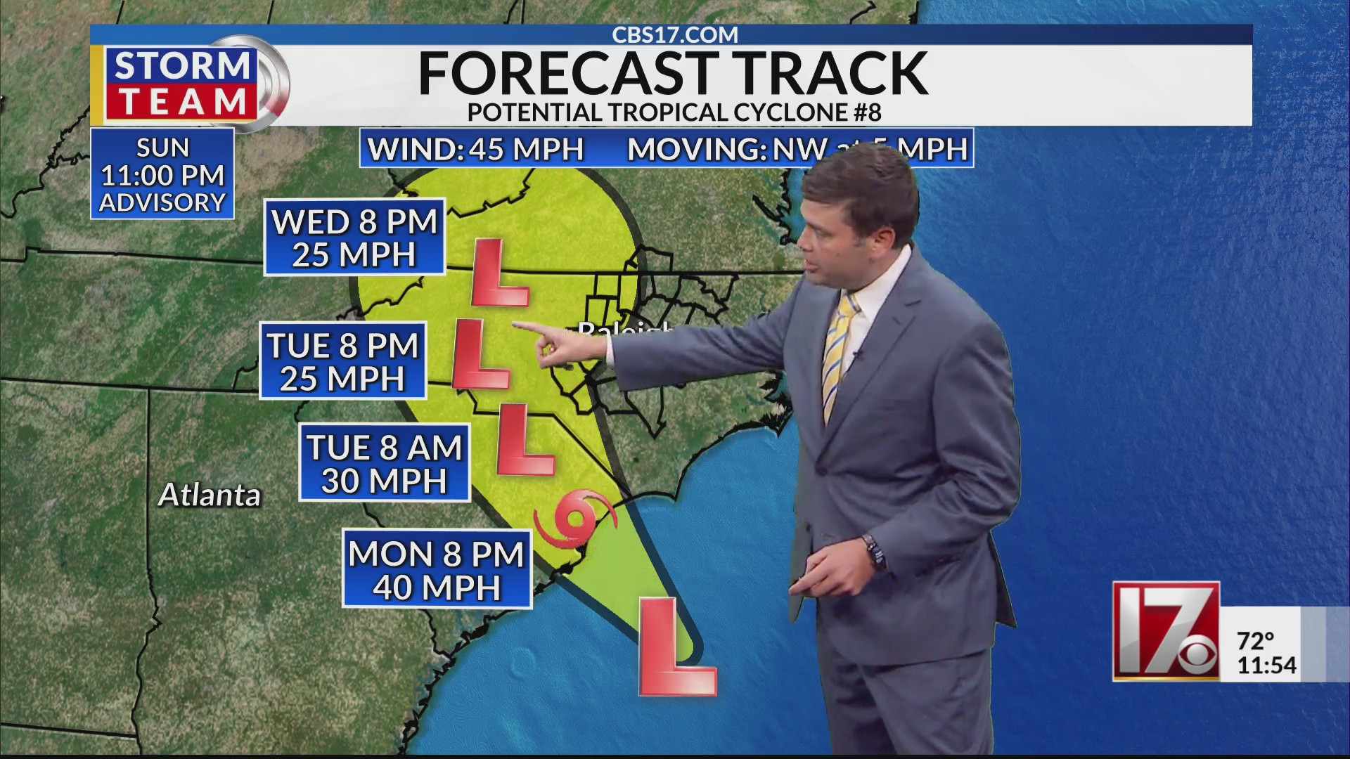 Tropical storm warnings for most of North Carolina coast – CBS17.com