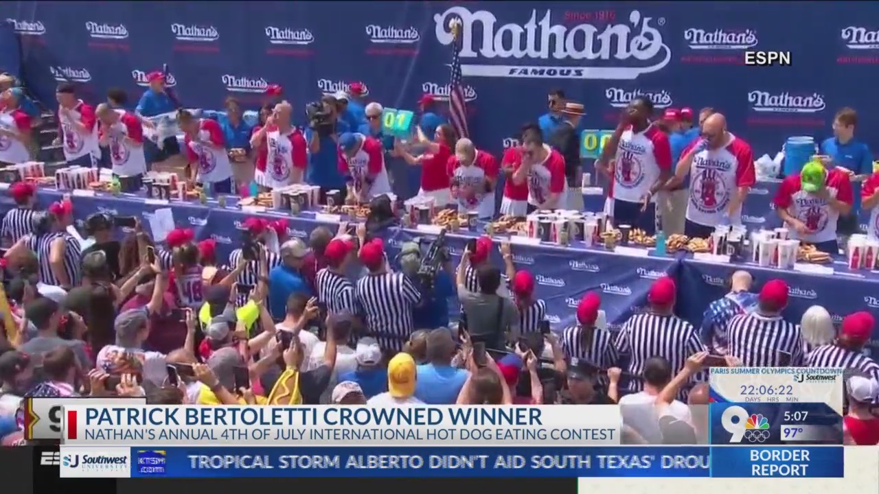 Patrick Bertoletti of Chicago wins Nathan’s hot dog eating contest ...