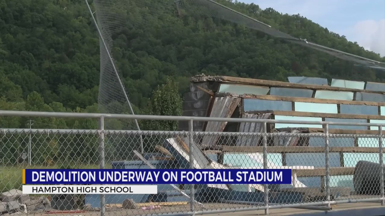 Demolition starts at Hampton High football field – WJHL | Tri-Cities ...