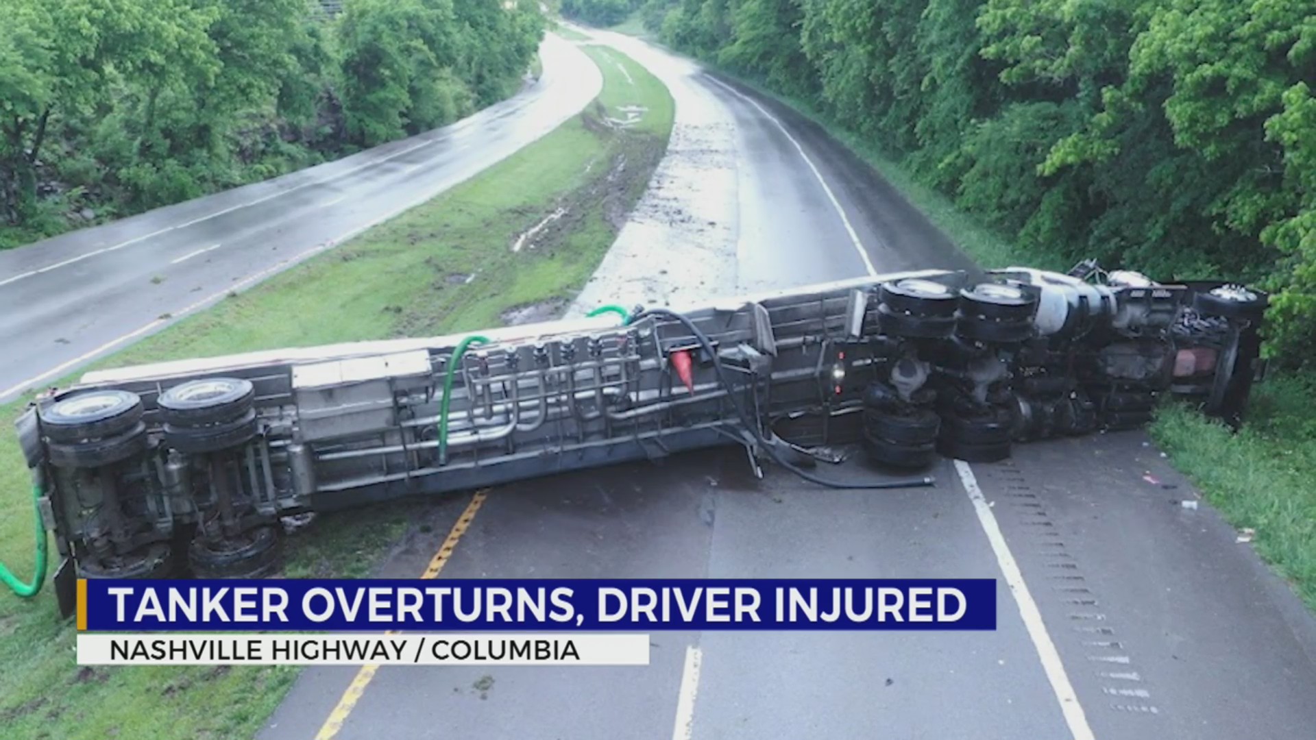 Tanker overturns in Columbia, spilling 4,000 gallons of fuel – WKRN News 2