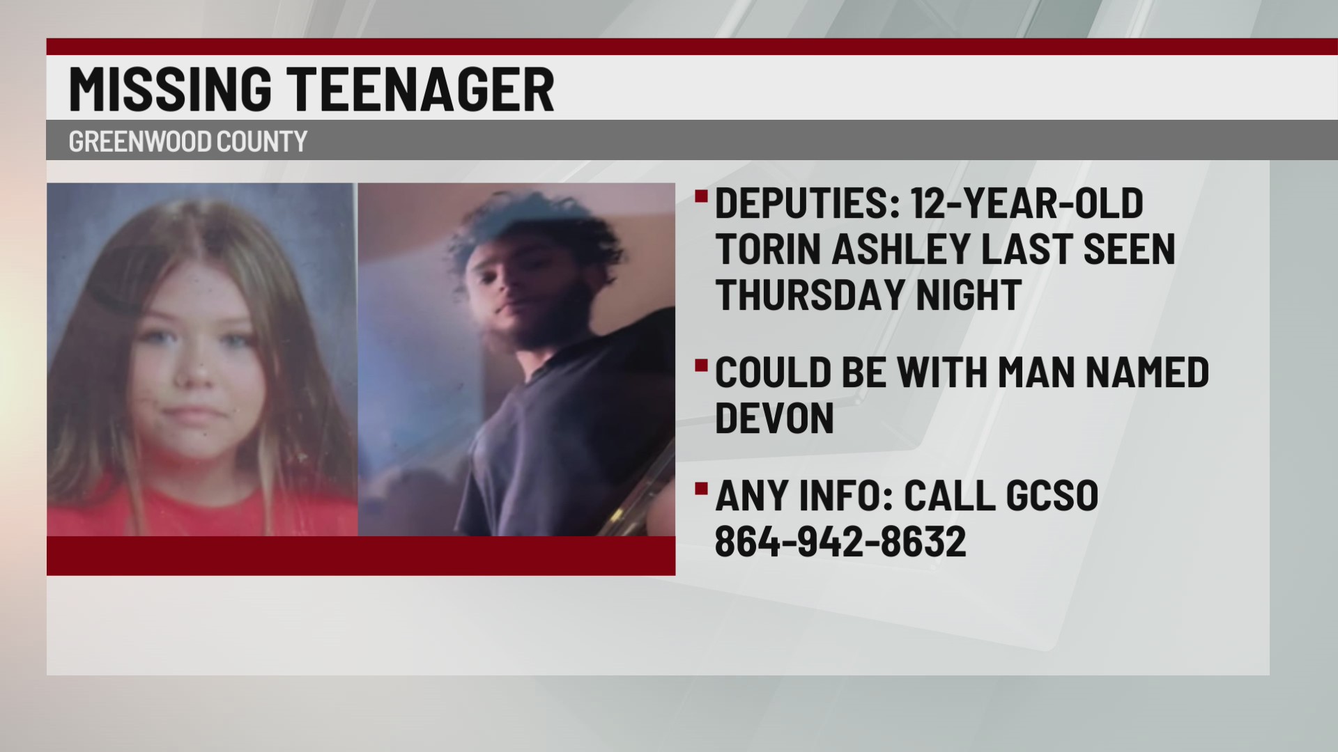 Greenwood deputies asks public help locating missing girl – WSPA 7NEWS