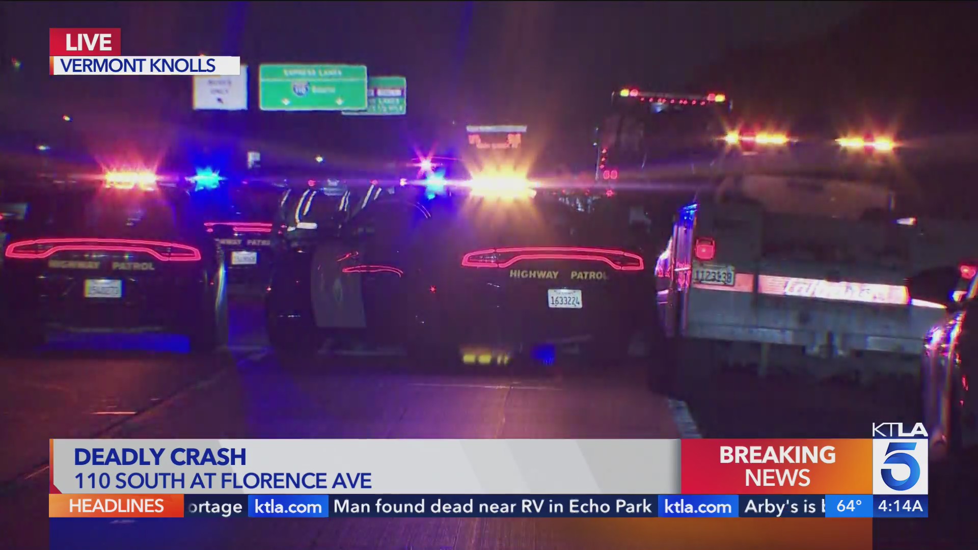 Fatal crash involving closes lanes on 110 Freeway in South Los Angeles ...