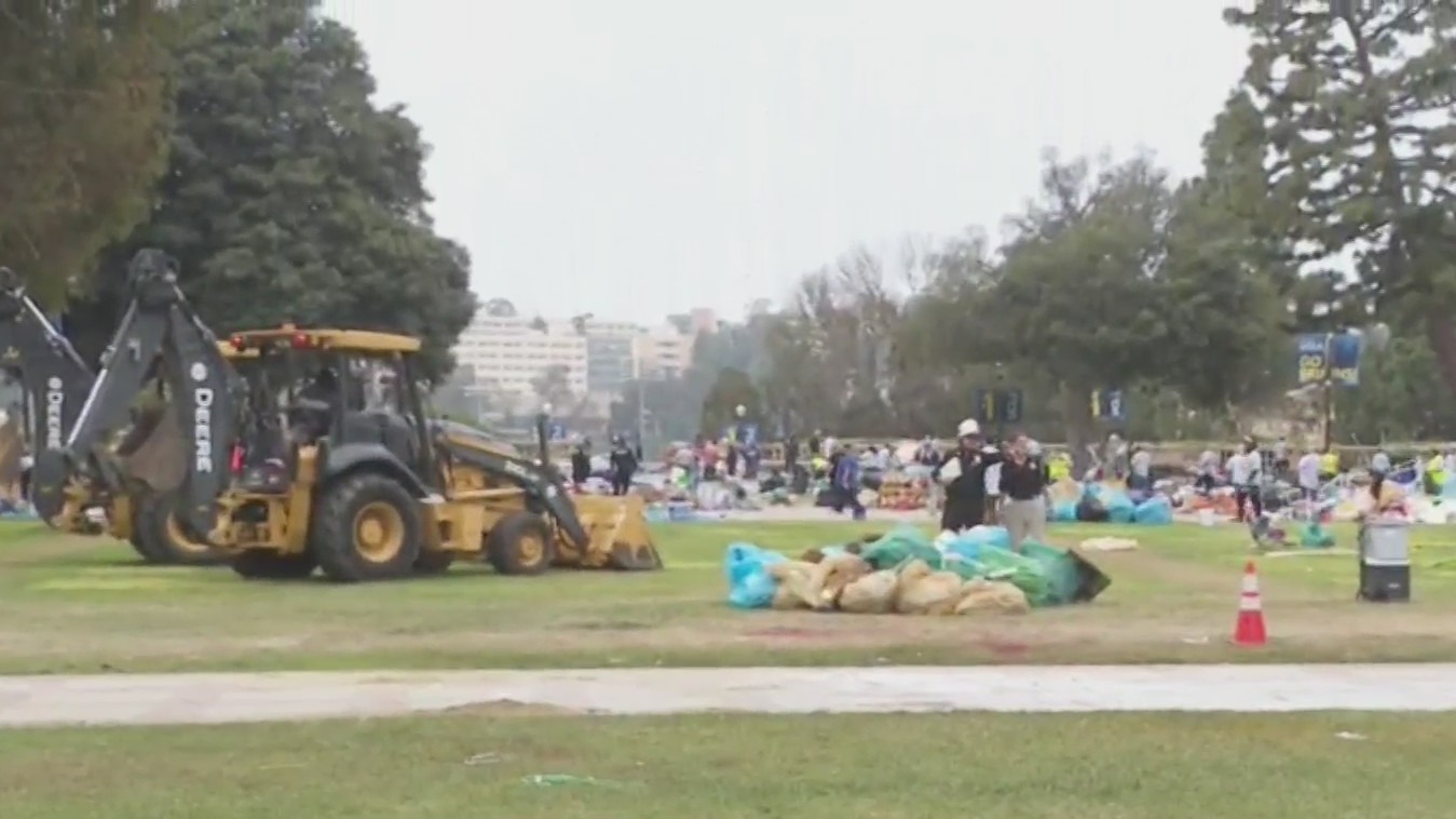 Cleaning underway at UCLA after removal of student encampment ...