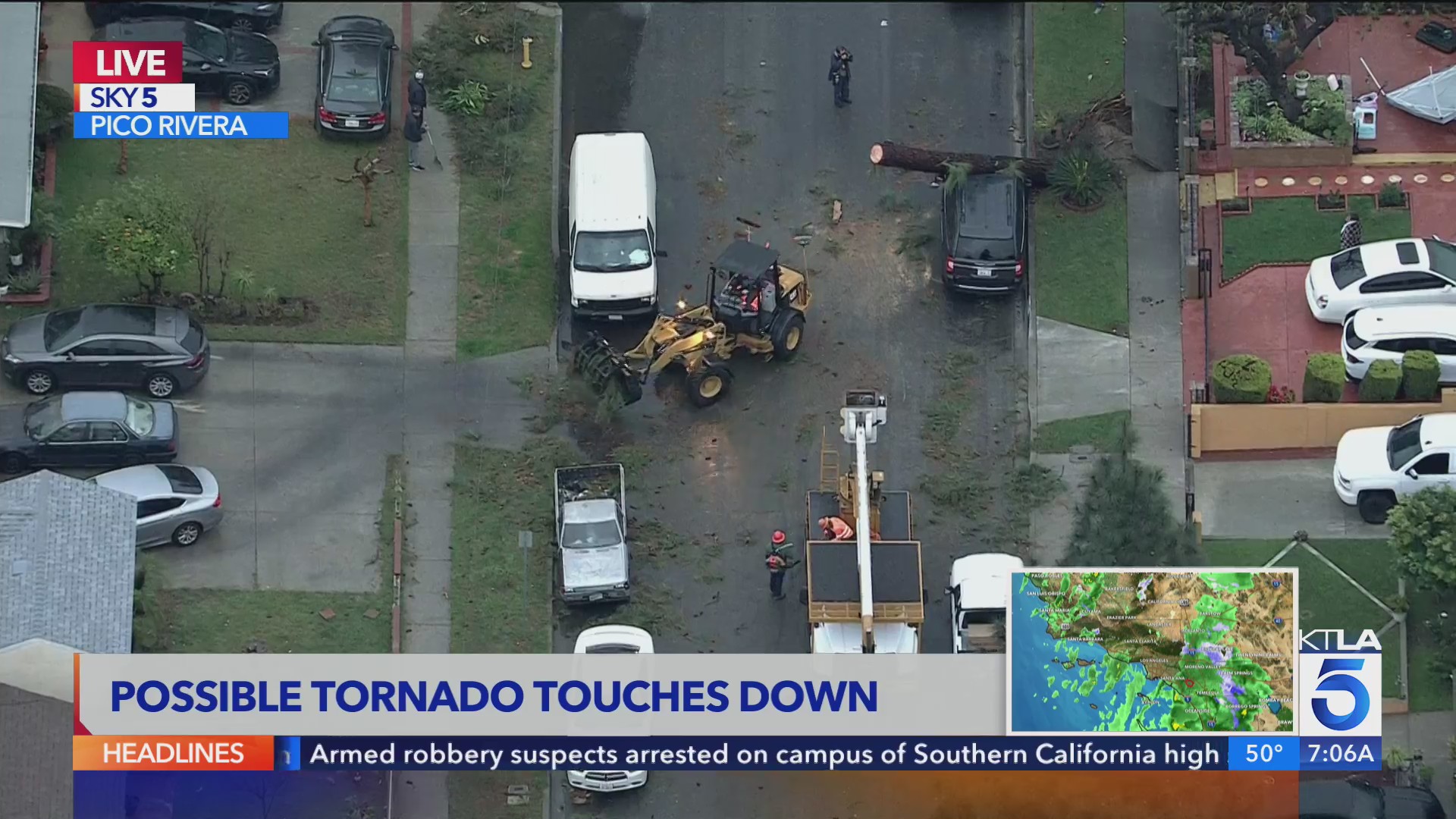 Possible tornado touches down in Pico Rivera – KTLA