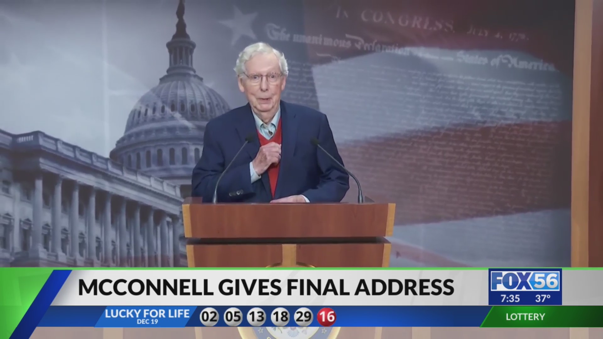 Mitch McConnell gives final address as GOP leader – FOX 56 News