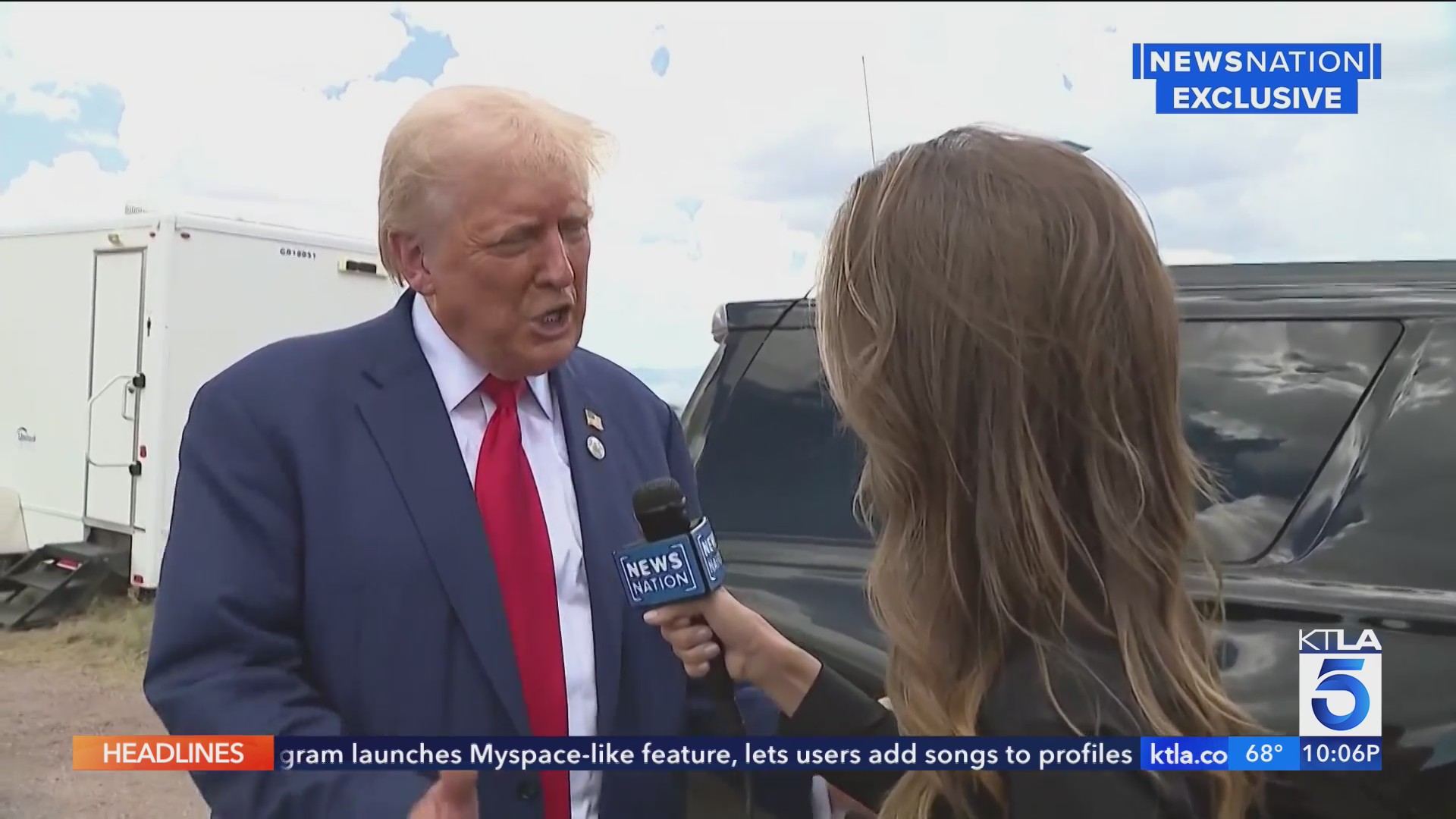 Trump ends border interview citing safety concerns amid search for ...