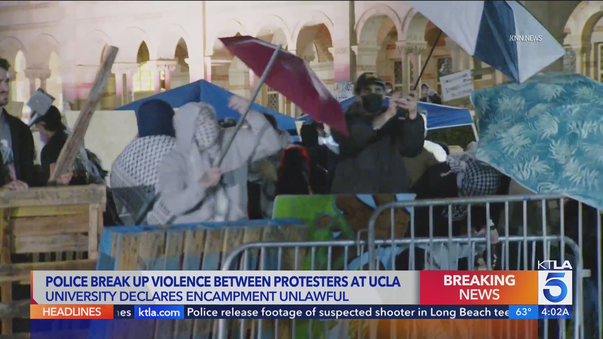 Law enforcement arrives at UCLA following attack on encampment – KTLA