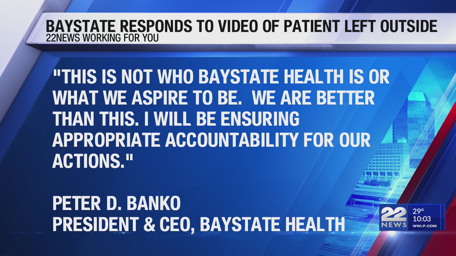 Baystate responds to video of patient left outside Springfield hospital ...