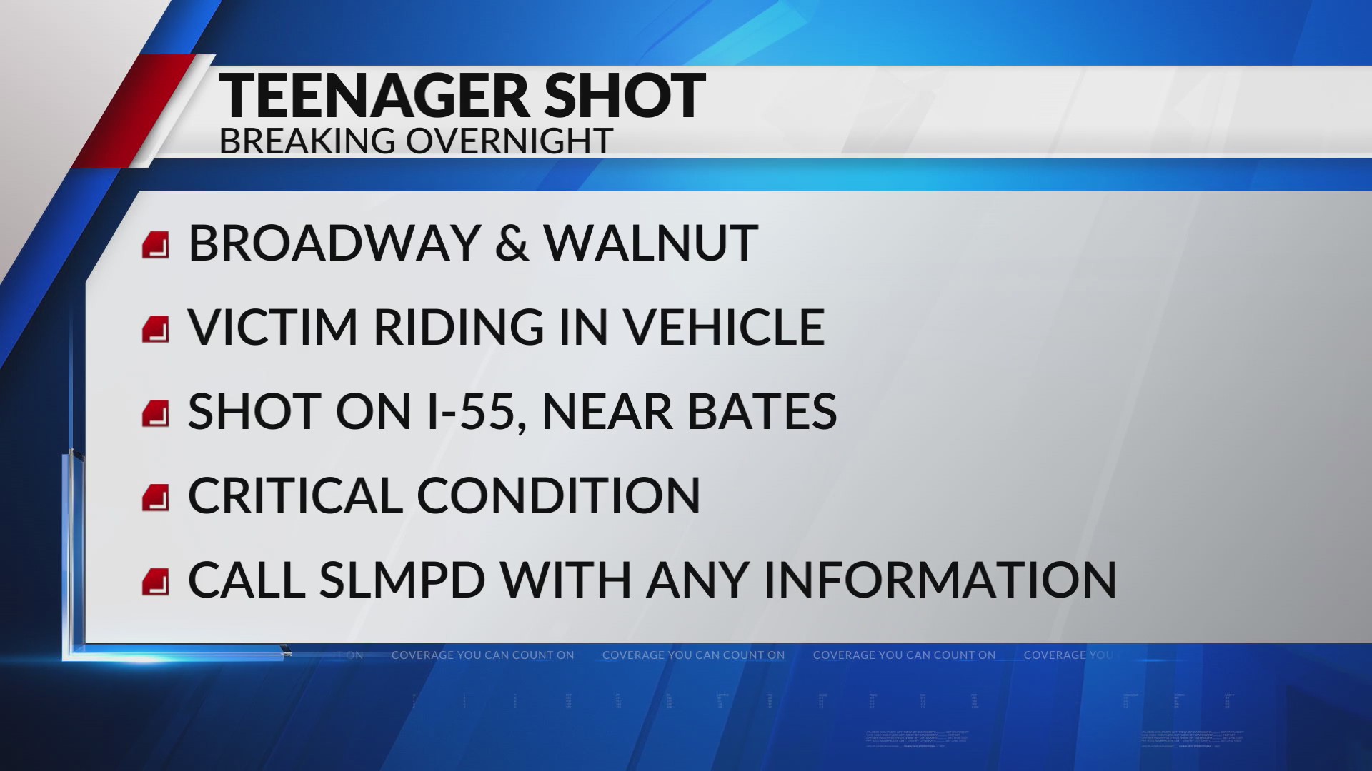 Teen in critical condition after I-55 shooting in South St. Louis – FOX 2