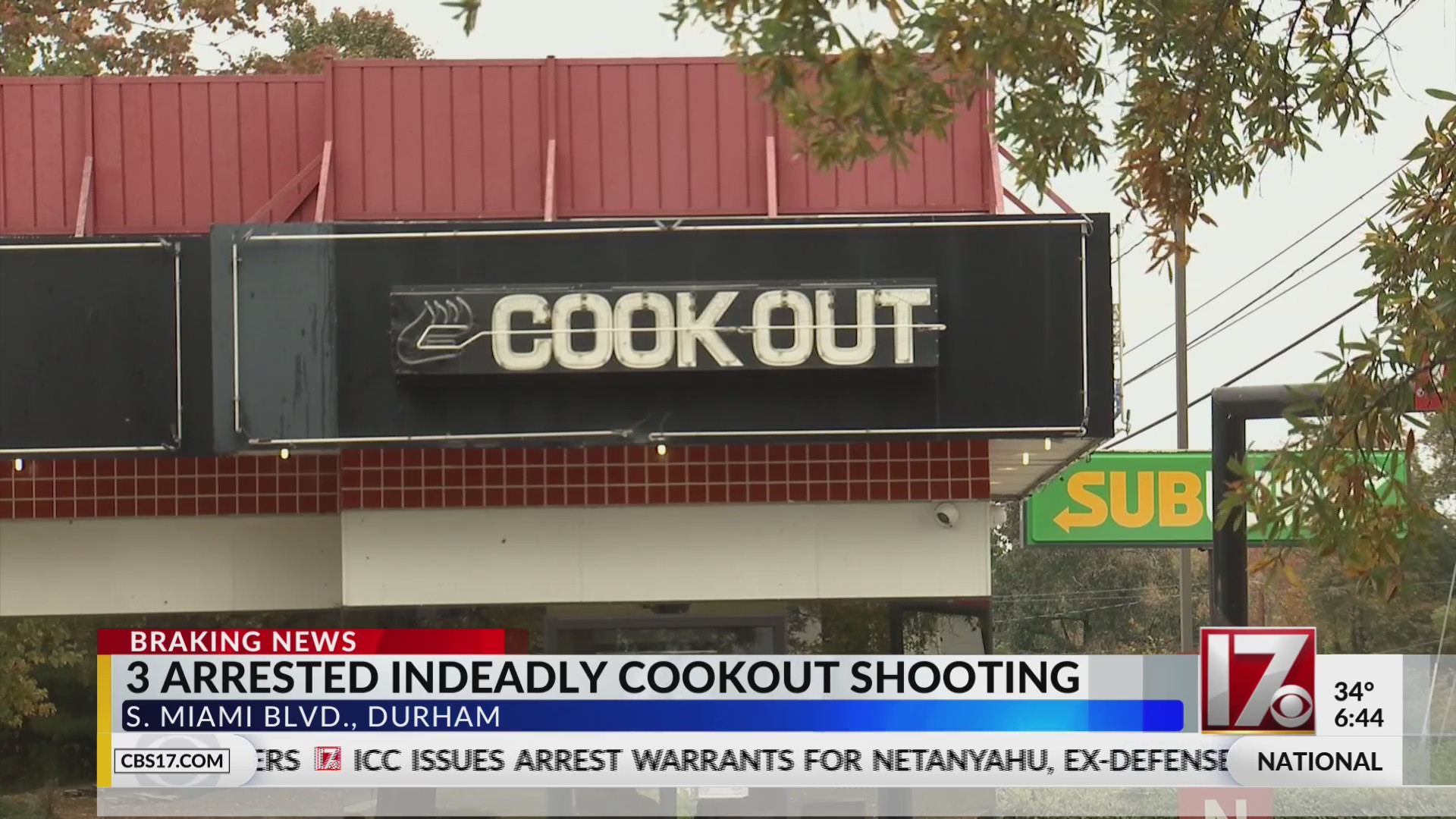 3 arrested in deadly Cook Out shooting in Durham – CBS17.com