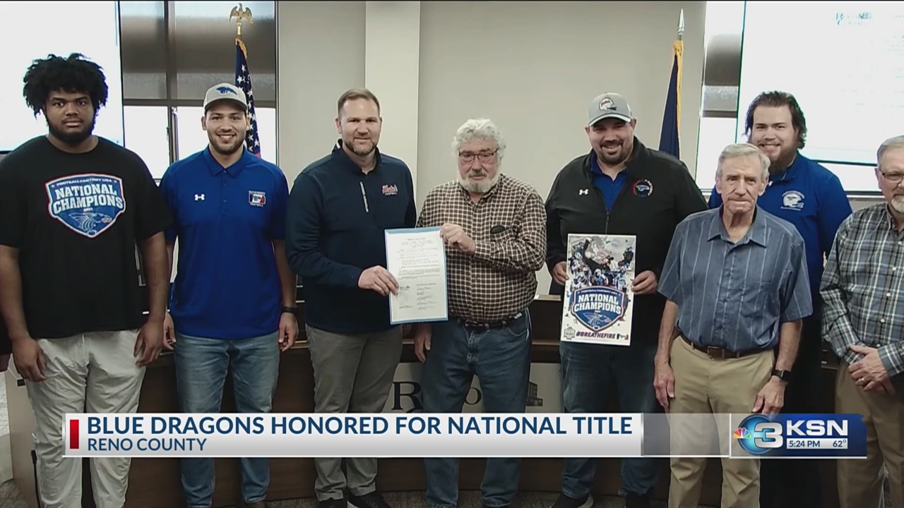 Hutch Blue Dragons honored for national title – KSN-TV