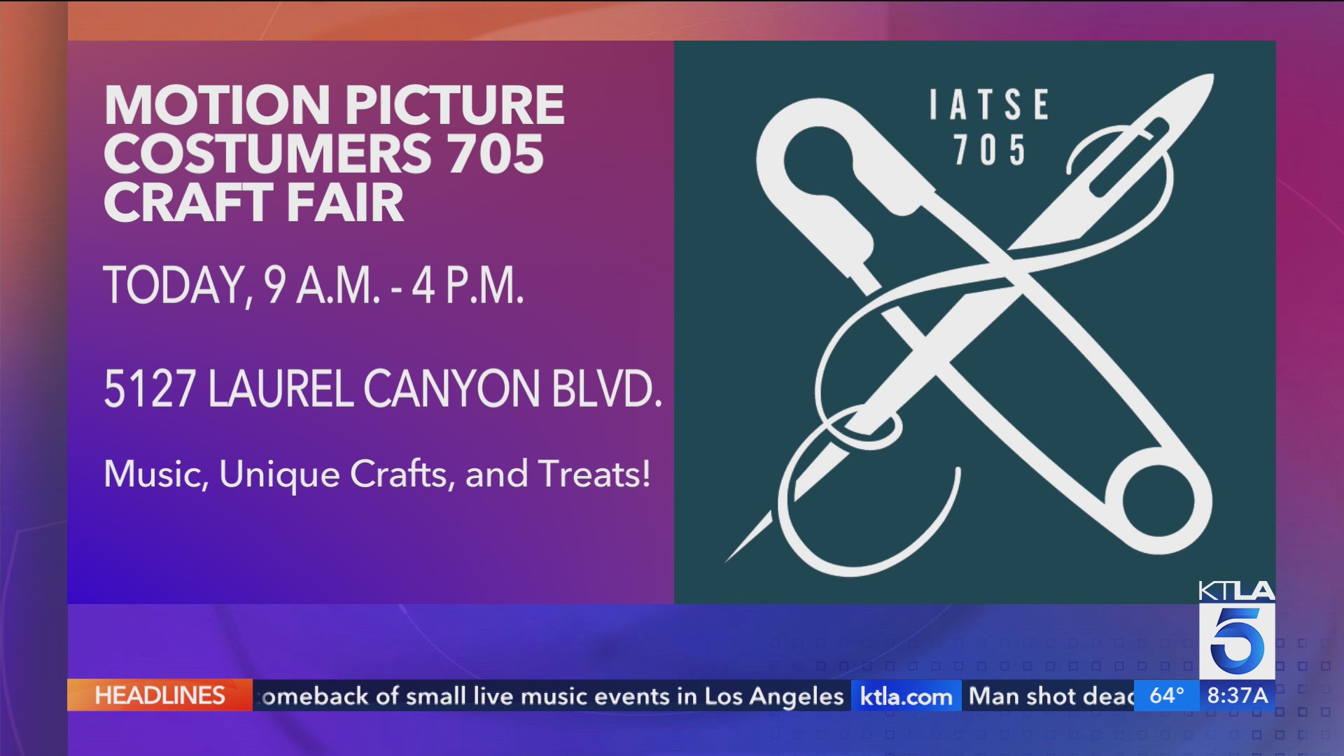 Motion Picture Costumers 705 Craft Fair offers music, unique crafts and ...