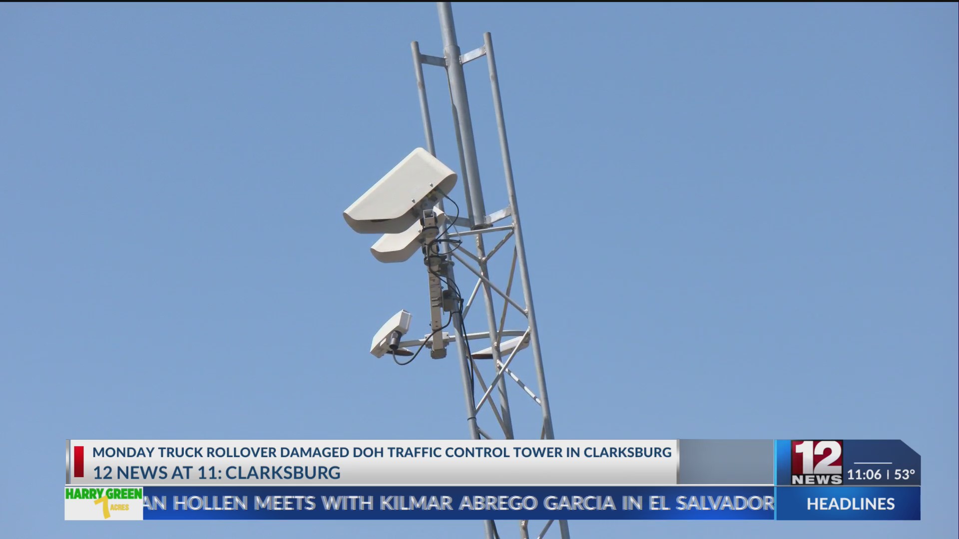 Truck rollover damaged DOH traffic control tower in Clarksburg – WBOY.com