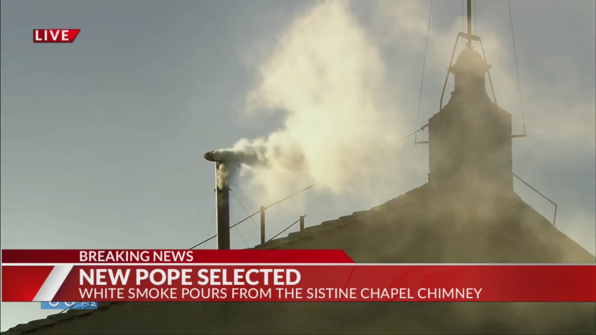 White smoke appears from Sistine Chapel chimney, meaning new pope ...