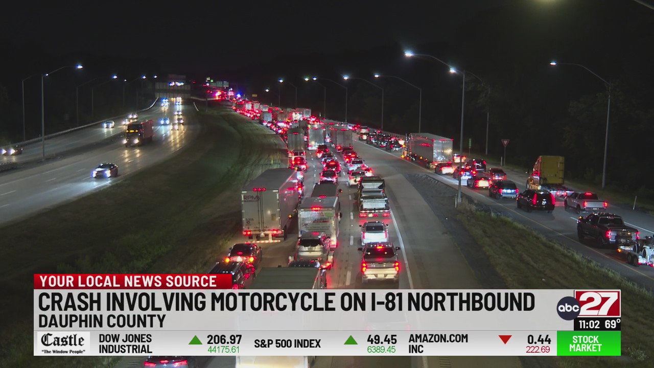 Motorcycle crash closes I-81 Northbound at U.S. 22/322 Interchange – ABC27
