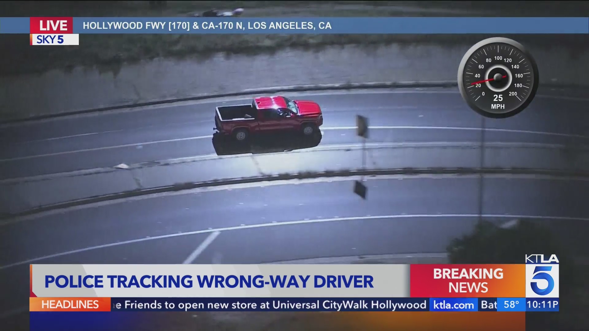 LAPD follows truck driver going wrong-way on freeway – KTLA