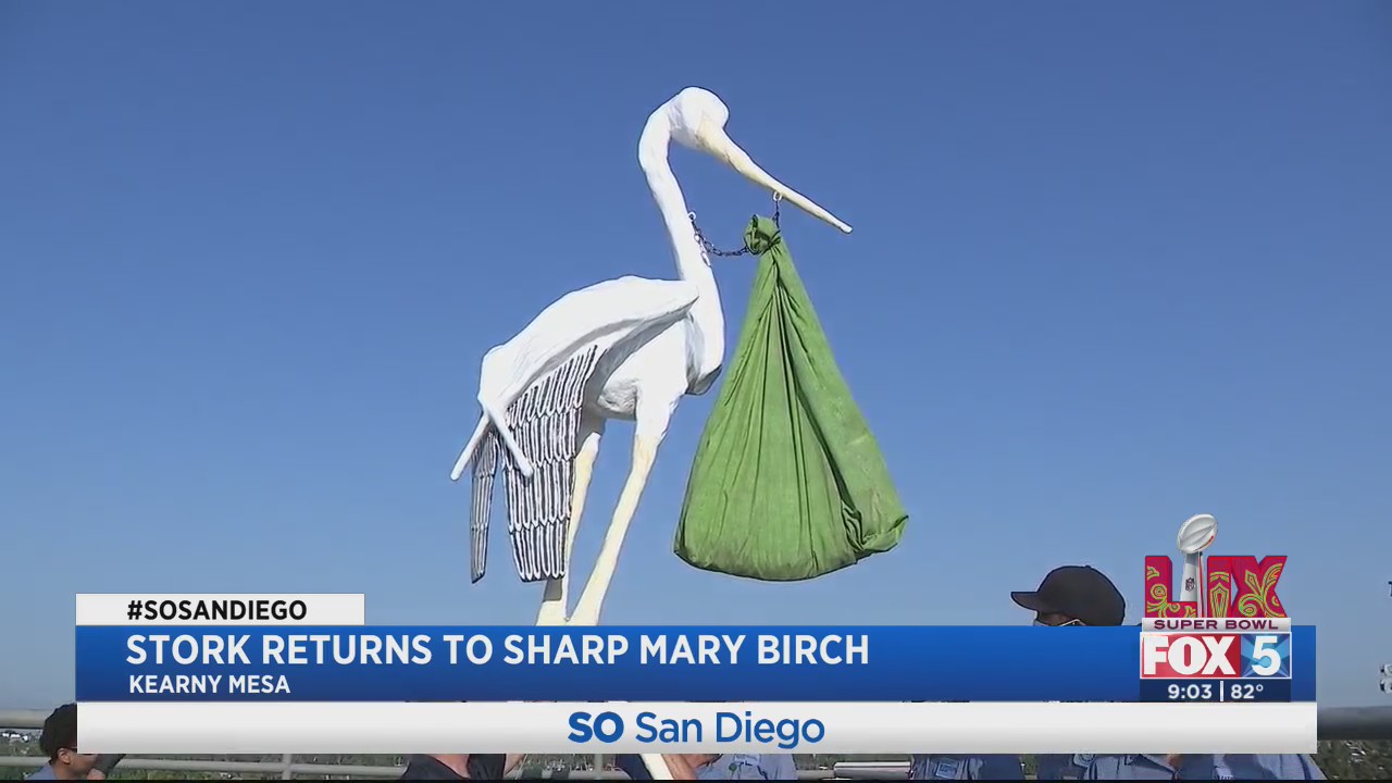 Iconic stork returns to Sharp Mary Birch Hospital – FOX 5 San Diego ...